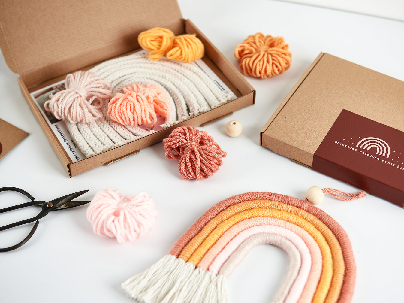 Make Your Own Peachy Rainbow Macrame Craft Kit – MTH Craft Studio